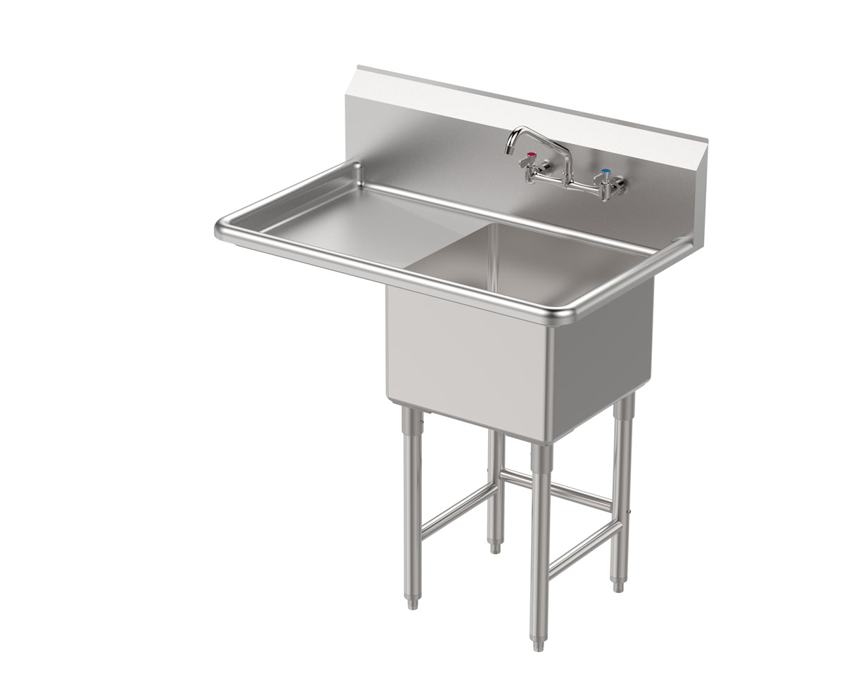 300 Series Stainless Steel - 1 Compartment Sink – 12” Deep Bowl | Heavy ...
