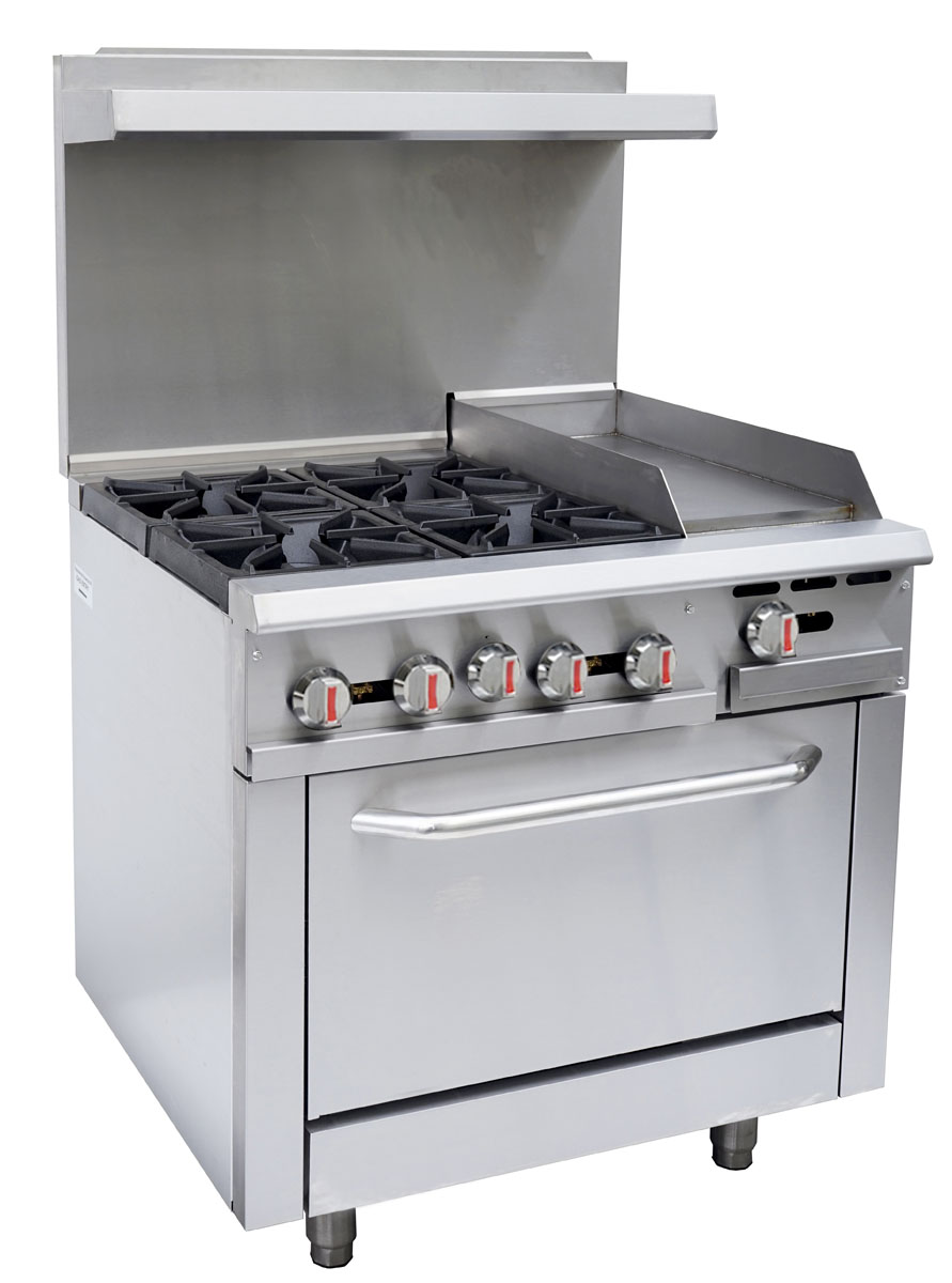 Gas Burners with Oven and 12” Griddle | Heavy Duty Systems
