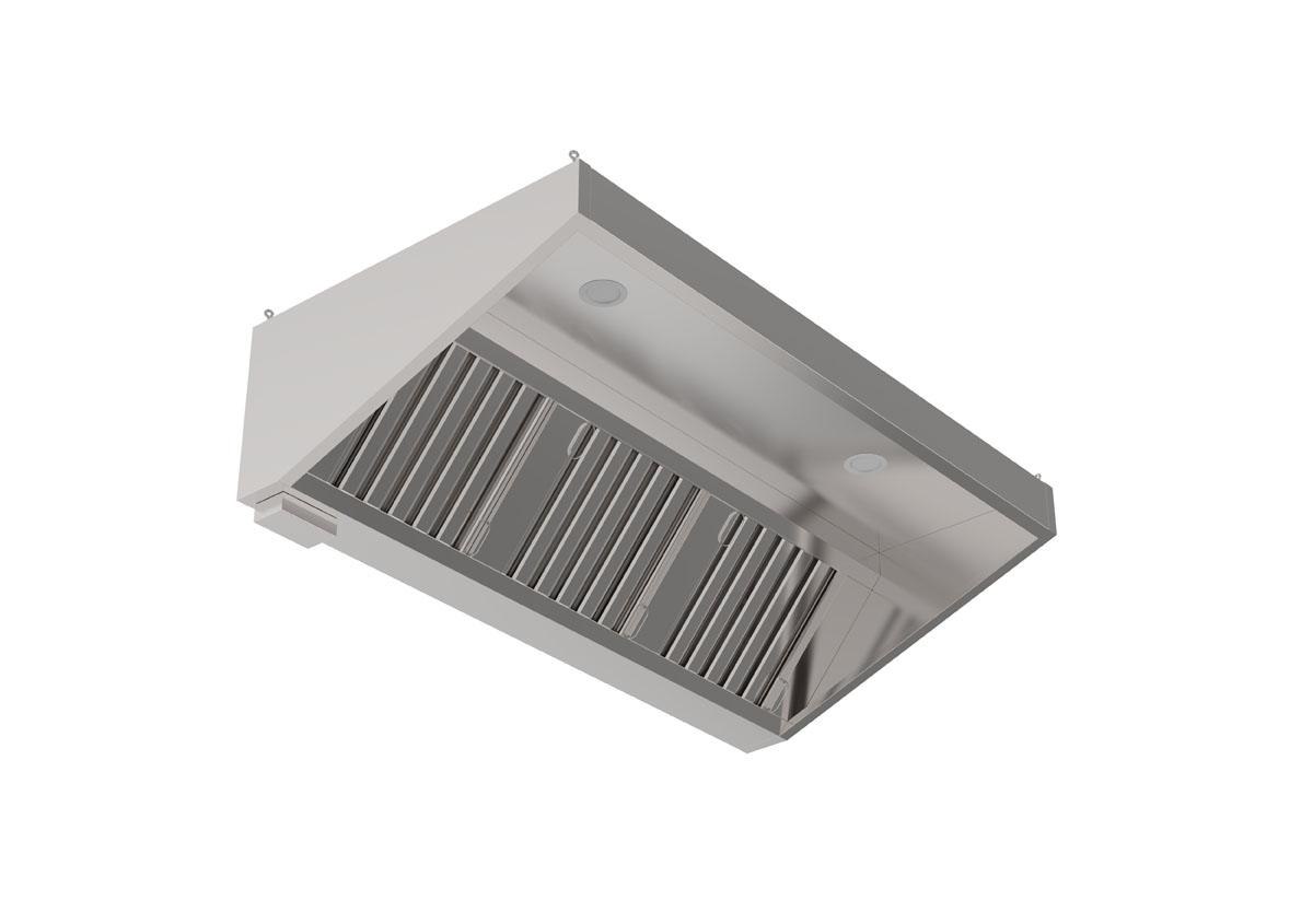 Stainless Steel Sloped Front Exhaust Hood | Heavy Duty Systems