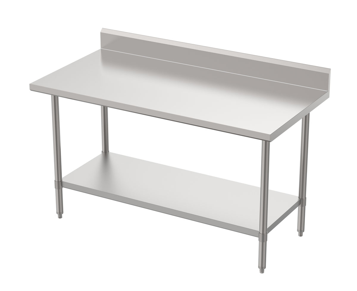Work Table with 5” Backsplash | Heavy Duty Systems